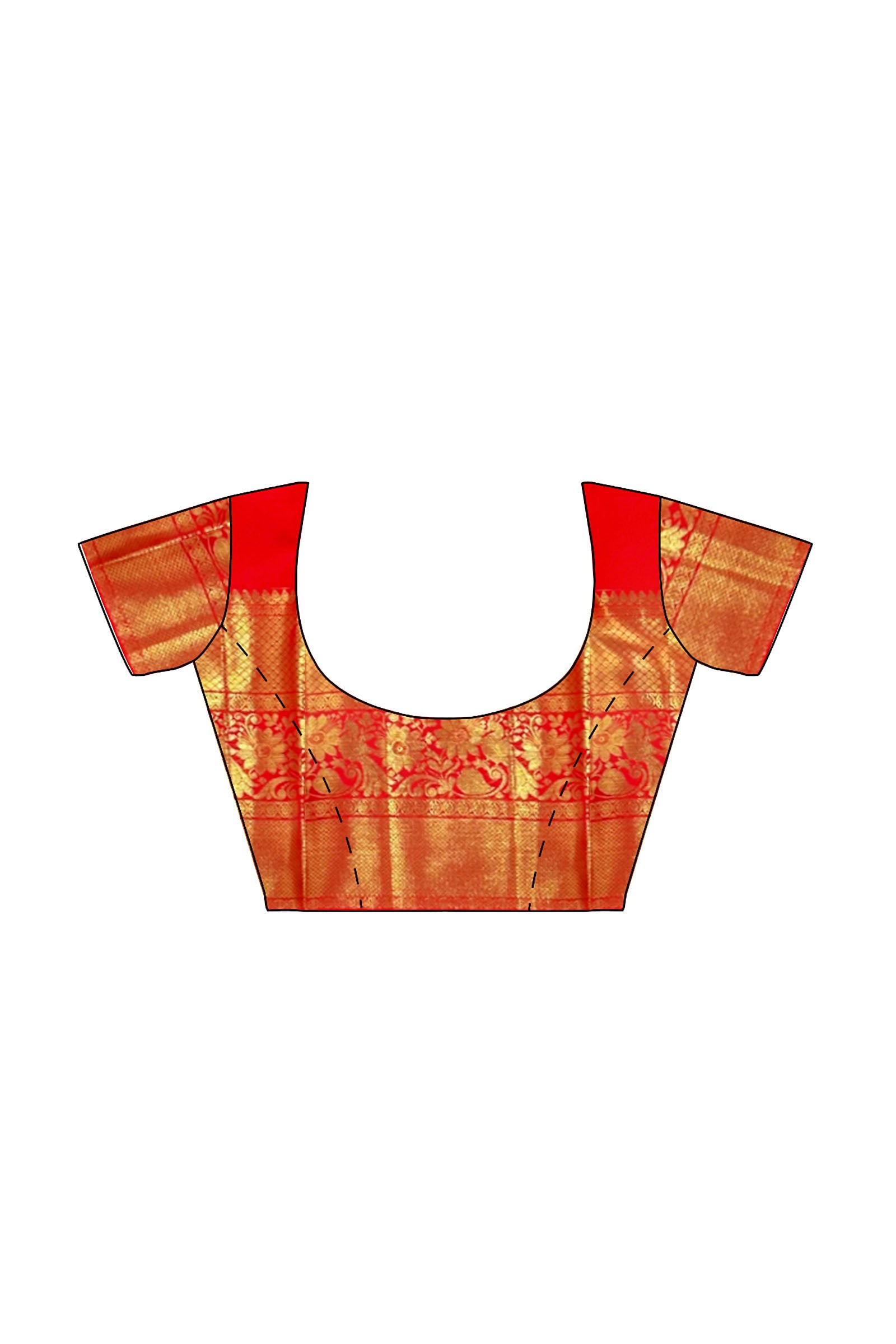 Beautiful Red Pure Kanchipuram Pattu Pavada – My First Saree